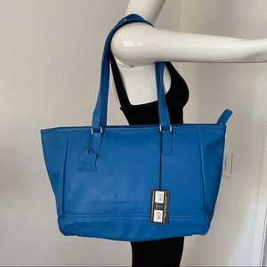 Hadaki | Bags | Had Amp Blue Leather Tote | Poshmark